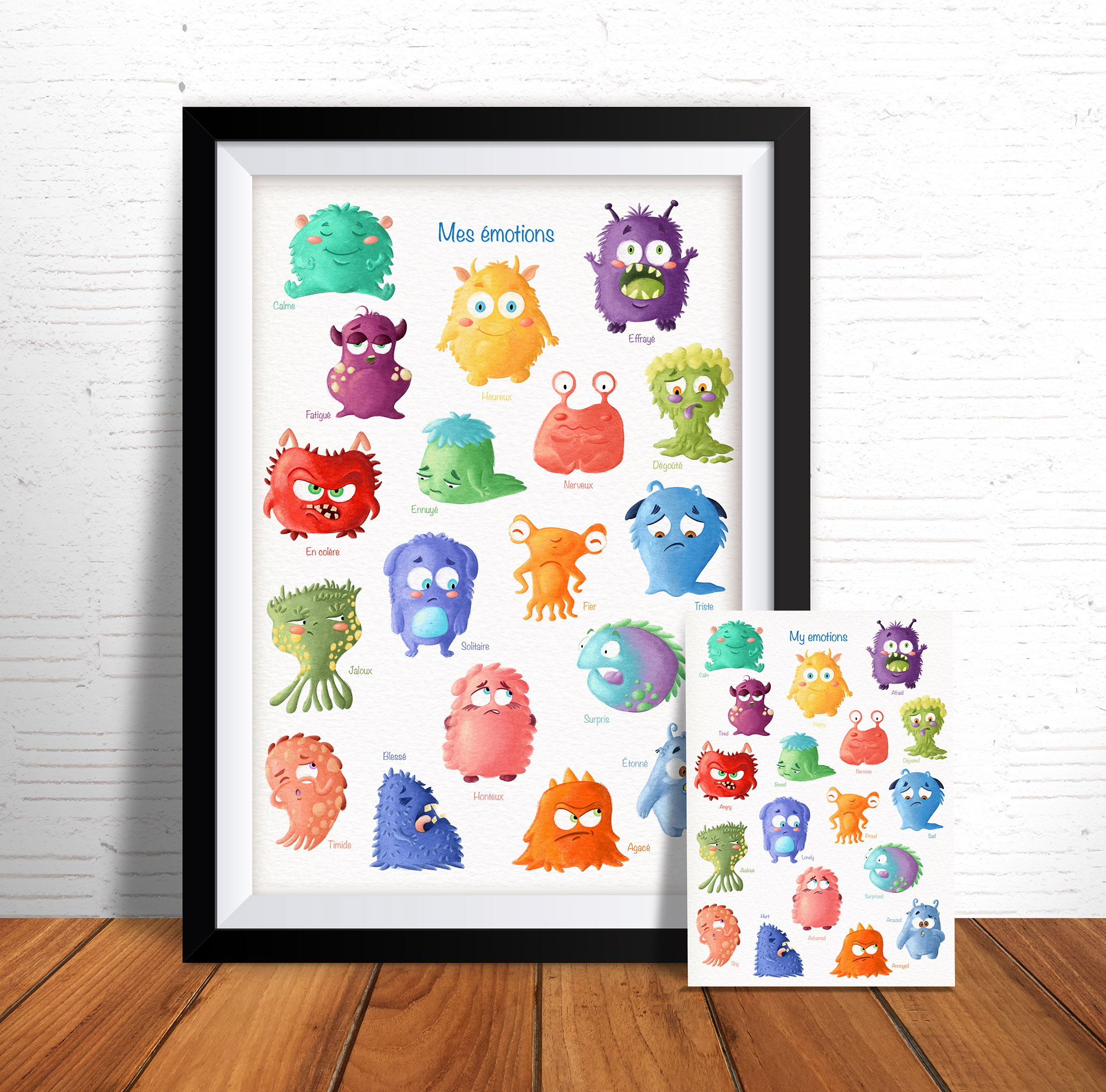 Les émotions : affiches et cartes – Dinett illustration illustrateur ...